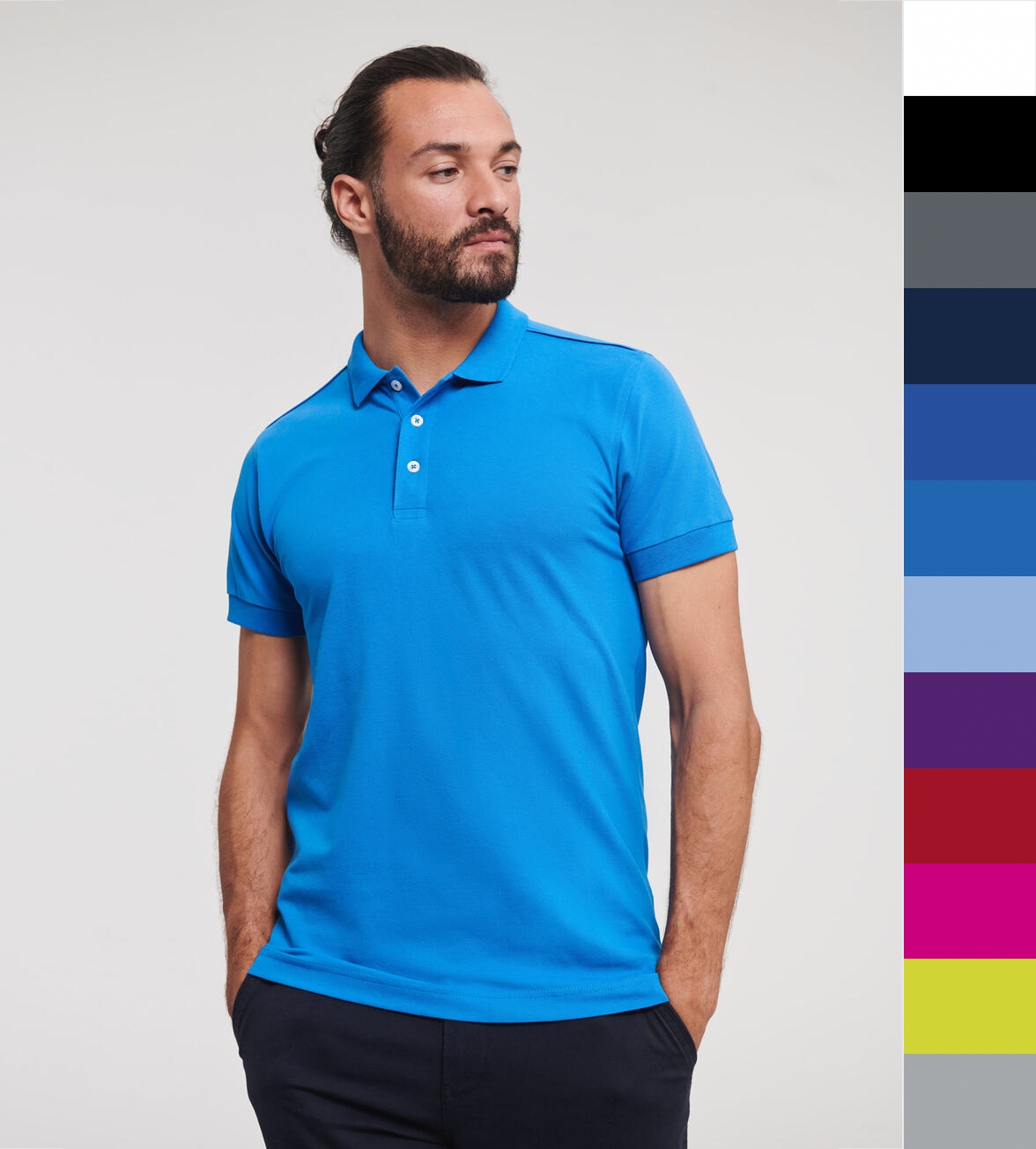 Russell: Men's Fitted Stretch Polo 0R566M0 | klamato.de | Markenmode ...